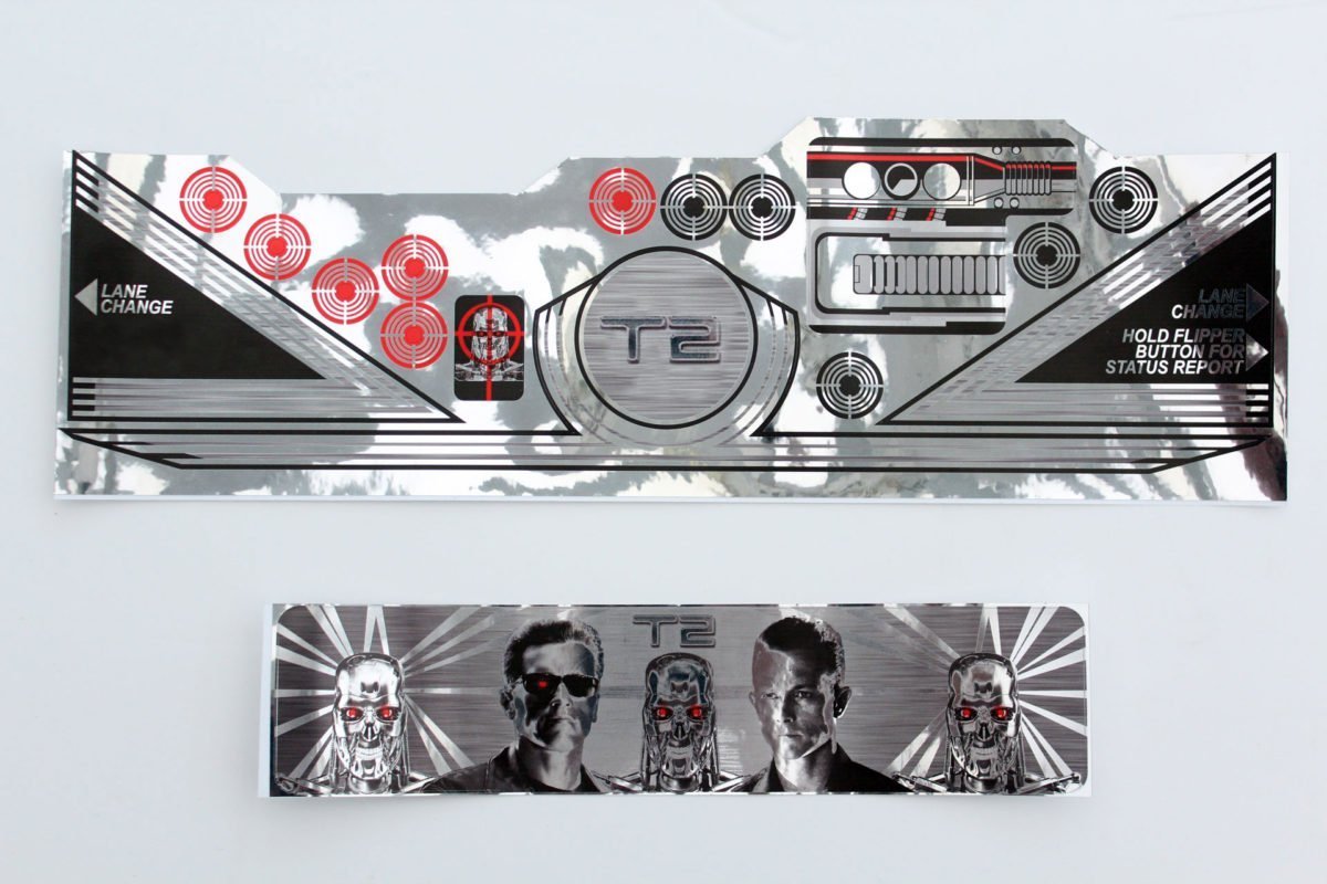 Terminator 2 Pinball Chrome Apron & Target Decals - Retro Refurbs