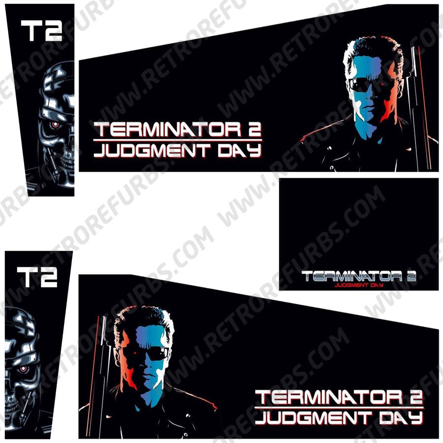 Terminator 2 (Hand Drawn Alternate) Pinball Translite - Retro Refurbs